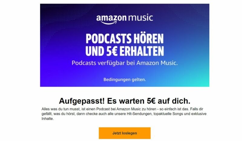 Amazon Music: Podcast hören und 5 Euro Gutschein erhalten - neue Aktion ...