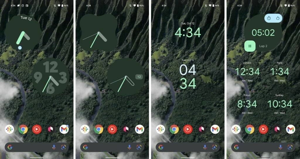 Android 12 & Material You: Die neuen Uhr-Widgets sind endlich da ...