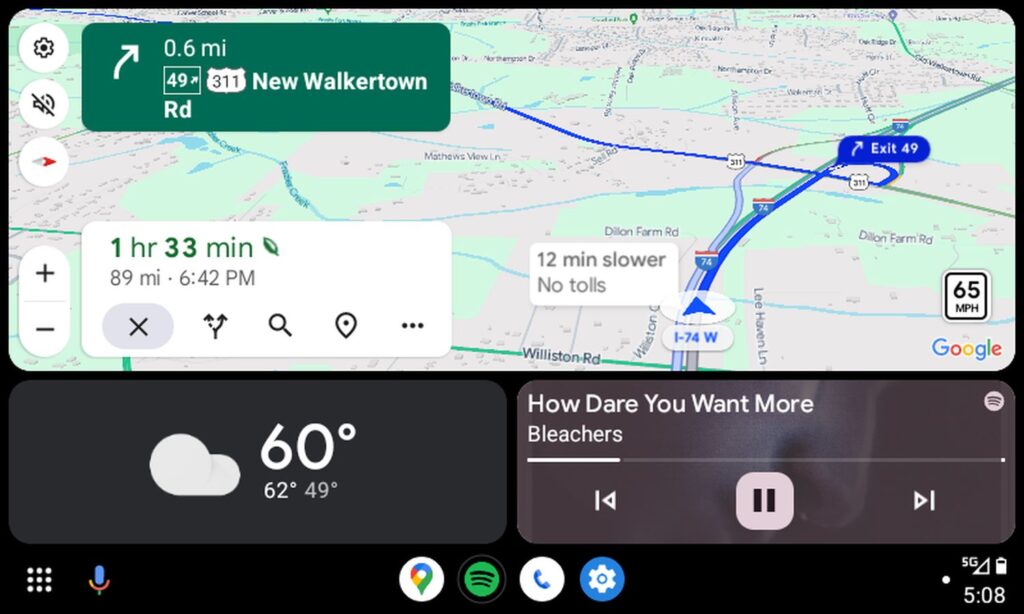 Google Maps Navigation in Android Auto: Zeit bis zur Ankunft wird jetzt hervorgehoben (Screenshots)
