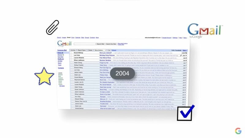 GMail: Google zeigt die Evolution der Plattform von 2004 bis Heute ...