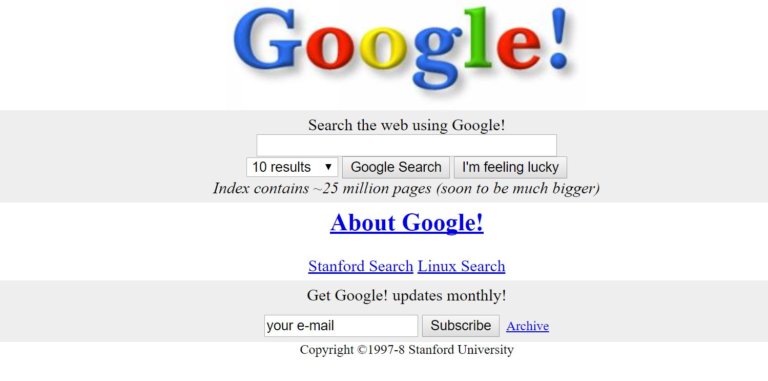20 Jahre Google: So hat sich die Google-Startseite im Laufe der zwei ...