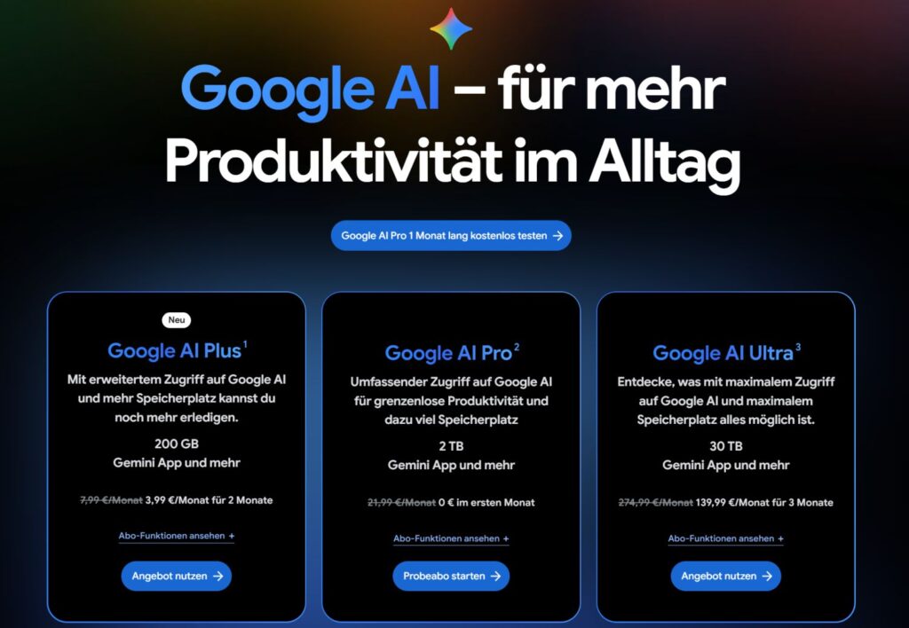 Google One: KI-Upgrade für viele Nutzer - neue Gemini-Funktionen und ...