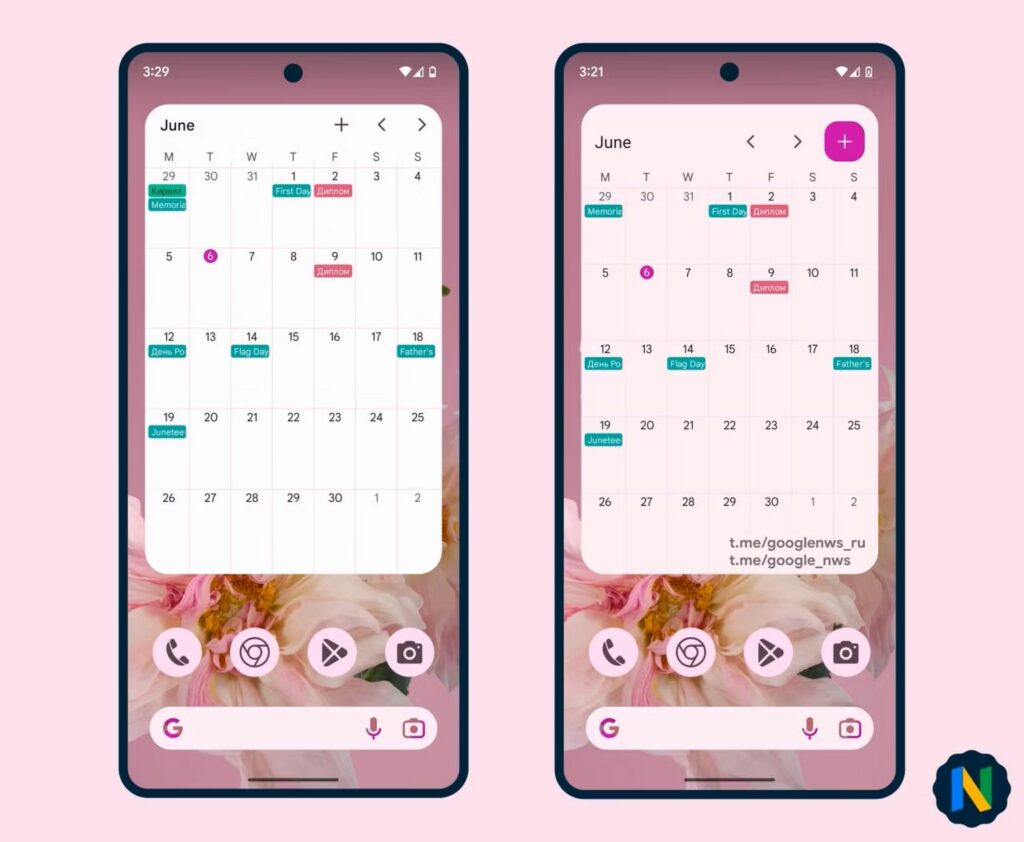 Android: Google Kalender bringt neue Homescreen-Widgets - Material You ...