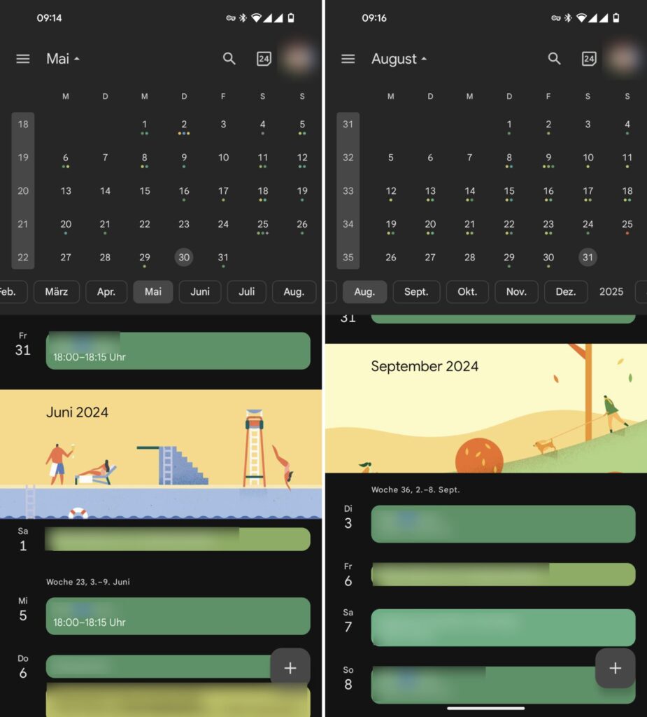 Google Kalender: Neue geteilte Ansicht mit schnellem Monatswechsel ...