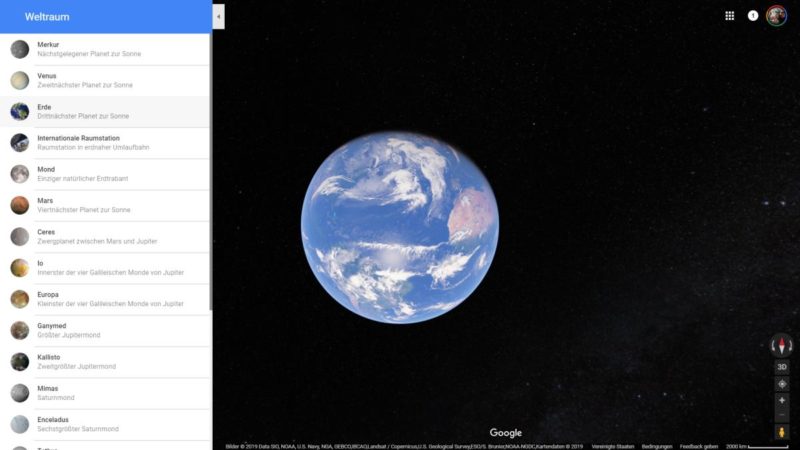 Mit Google Maps im Weltraum: So lassen sich Mond, Mars und die Raumstation ISS virtuell besuchen