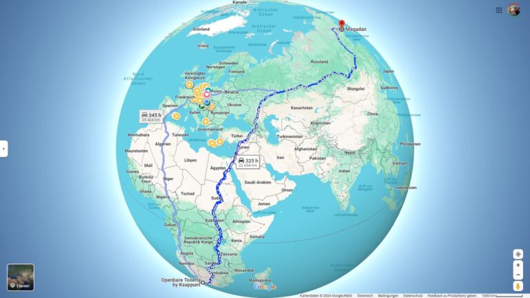 Google Maps: Die längste Strecke der Welt, die ihr zu Fuß oder per Auto zurücklegen könnt - halb ...