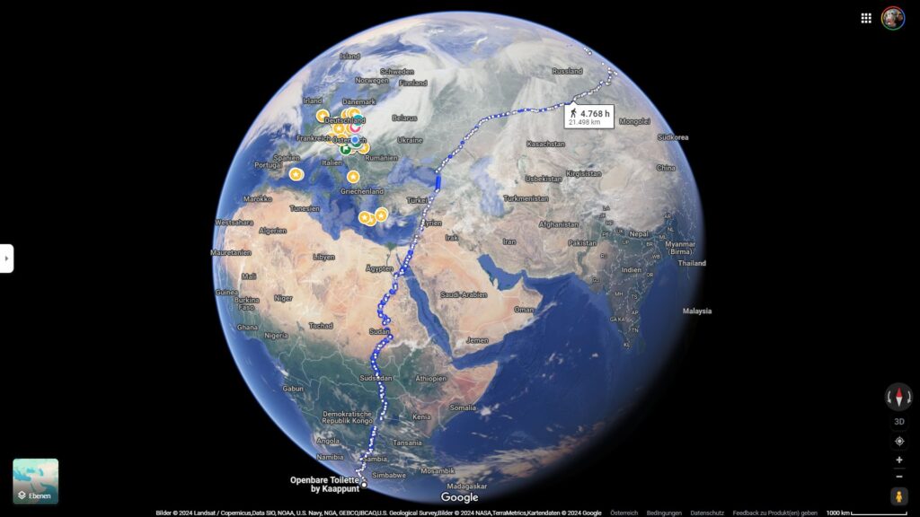 Google Maps: Die längste Strecke der Welt, die ihr zu Fuß oder per Auto zurücklegen könnt - halb ...