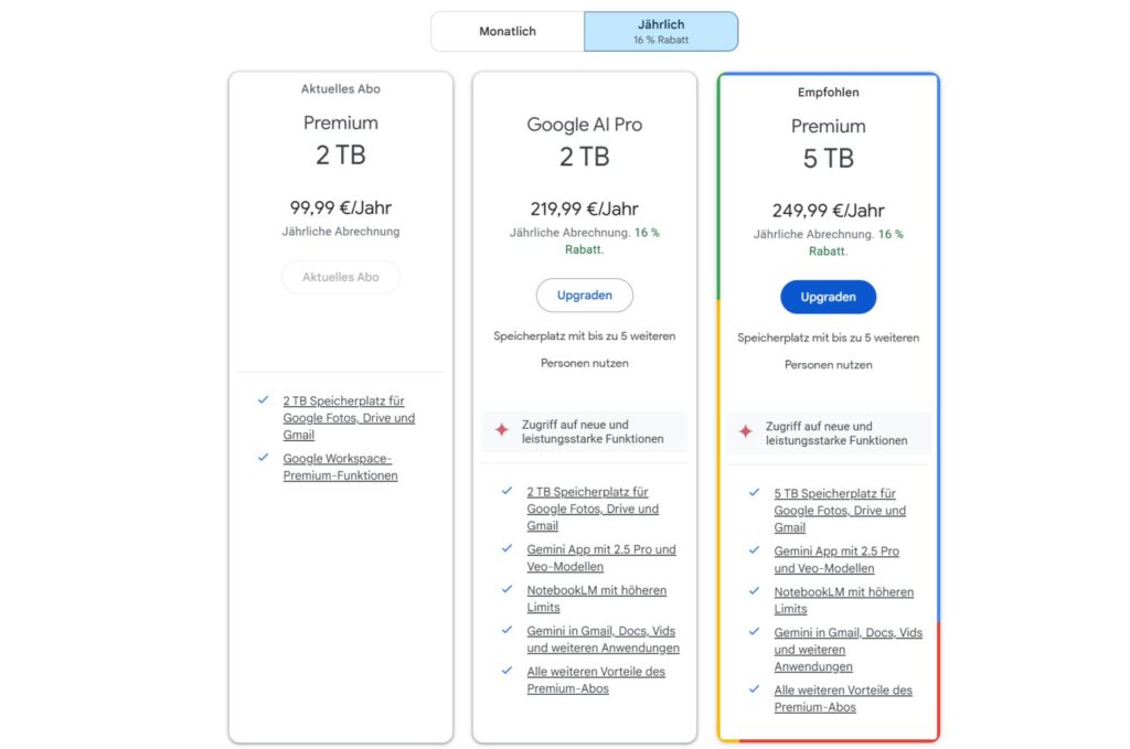 Google One & Gemini: Das KI-Abo ist endlich günstiger zu haben - AI Pro ...