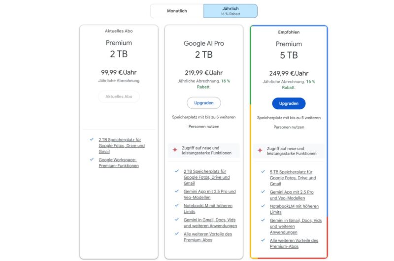 Google One & Gemini: Das KI-Abo ist endlich günstiger zu haben - AI Pro ...