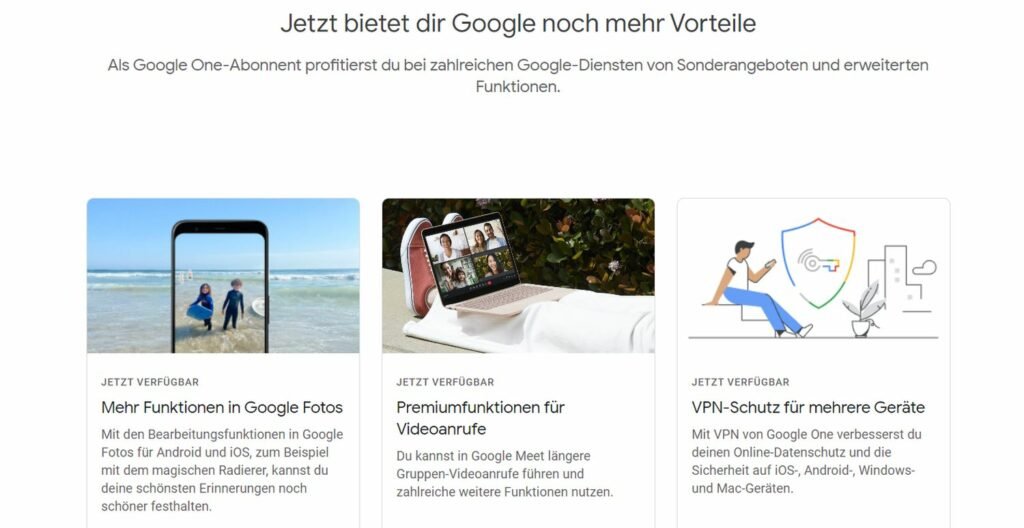 Google One: Neues beim Google-Speicherplatz-Abo - alle Preise, Kontingente und Vorteile in der ...