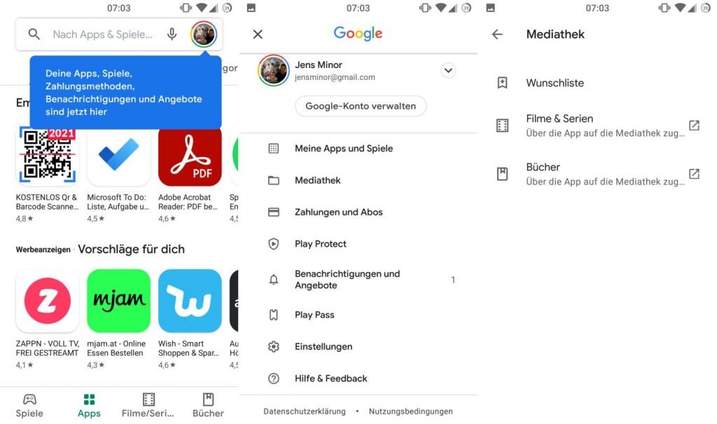 Der neue Google Play Store: Neues Design mit neuer Navigation wird für ...