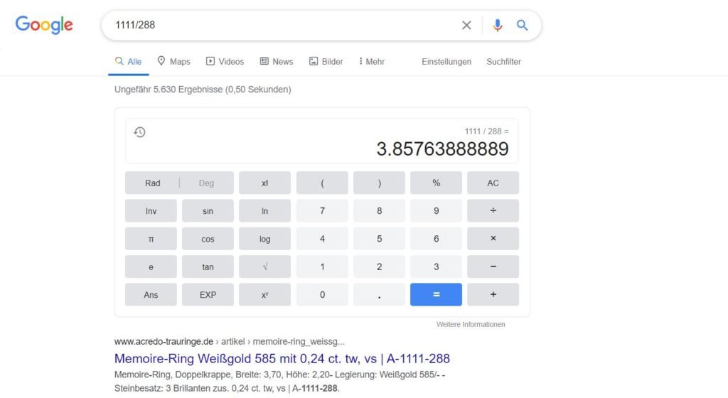 Google Taschenrechner: Google testet neue Einbindung der Ergebnisse in ...