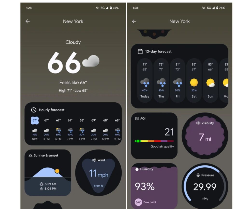 Android: Googles neue Wetter-App zum Download - bringt neue Möglichkeiten und modernes Design ...