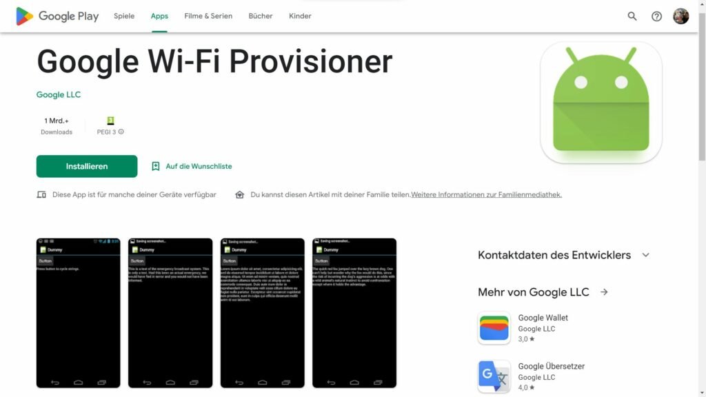 Android: Neue Google-App 'Google Wi-Fi Provisioner' wurde im Play Store ...