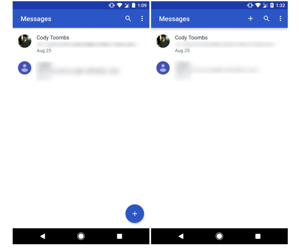 Android Messages 2.5 Teardown: Der FAB-Button verschwindet, Geld senden ...
