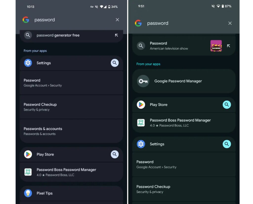 Pixel Launcher: Google integriert Passwortmanager in die Suchfunktion ...