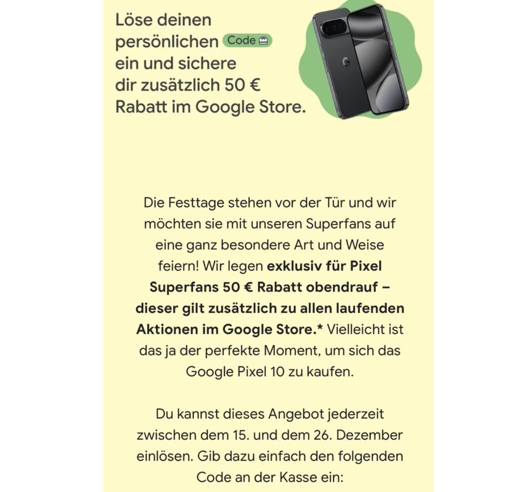 Pixel Superfans: Google verschenkt jetzt 50 Euro für den Google Store ...