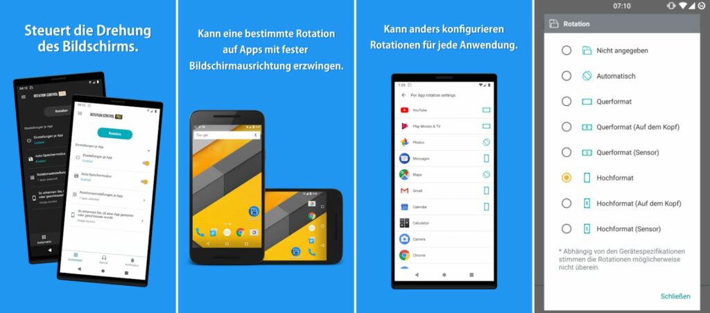 Android: Portrait, Landscape & mehr - mit dieser App könnt ihr die Display-Ausrichtung ...